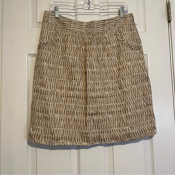 Boden | Skirts | Boden Tan White Mini Skirt With Pockets Size | Poshmark
